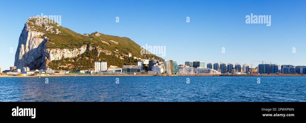 Gibraltar panoramic view panorama The Rock Mediterranean Sea overview ...