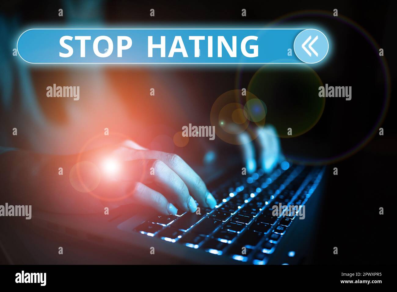 Conceptual caption Stop Hating, Word for cease hostility and aversion ...