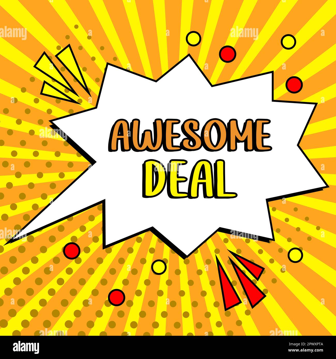 Text caption presenting Awesome Deal, Word Written on A large but ...