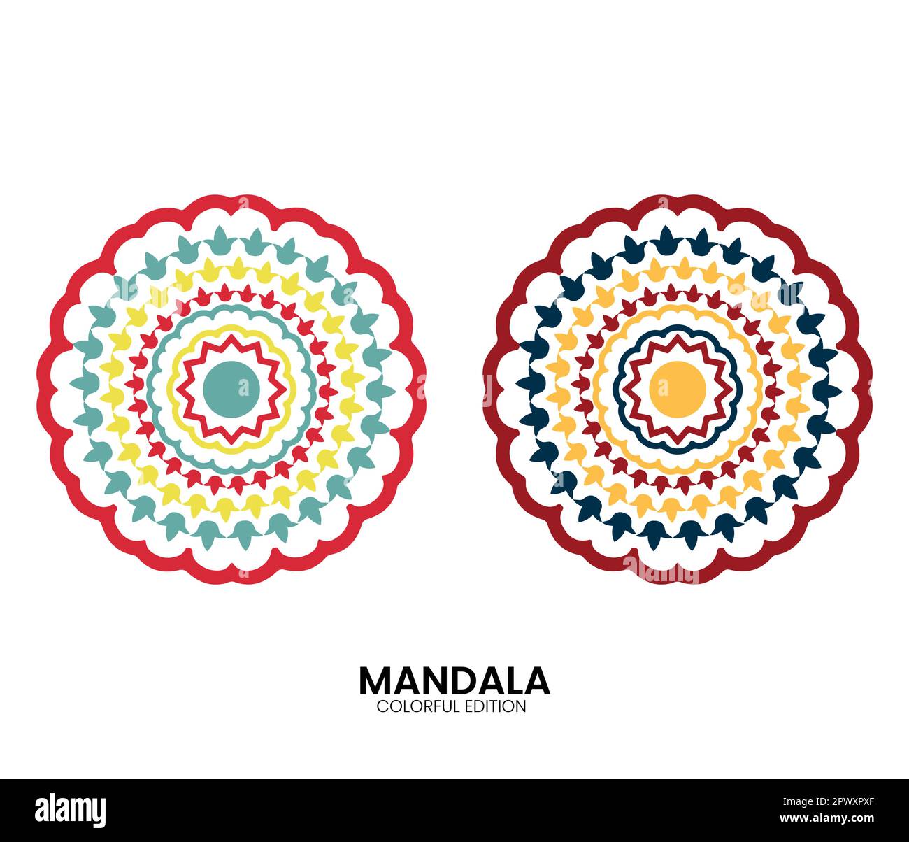 Vector hand drawn doodle mandala. Ethnic mandala with colorful tribal ...