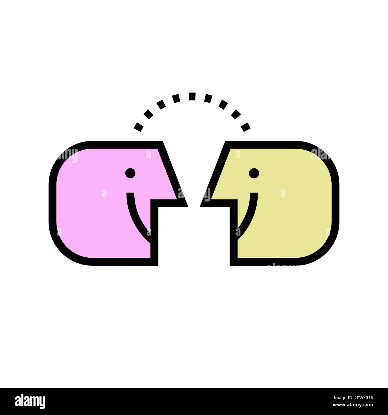 Two abstract human profiles. Symbol of therapy, coaching, psychology ...