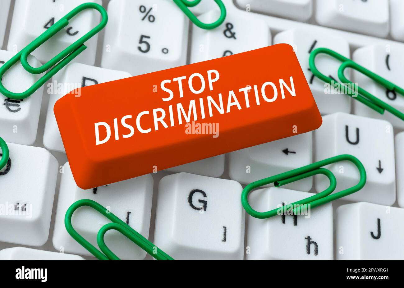 Inspiration showing sign Stop Discrimination, Internet Concept Prevent ...