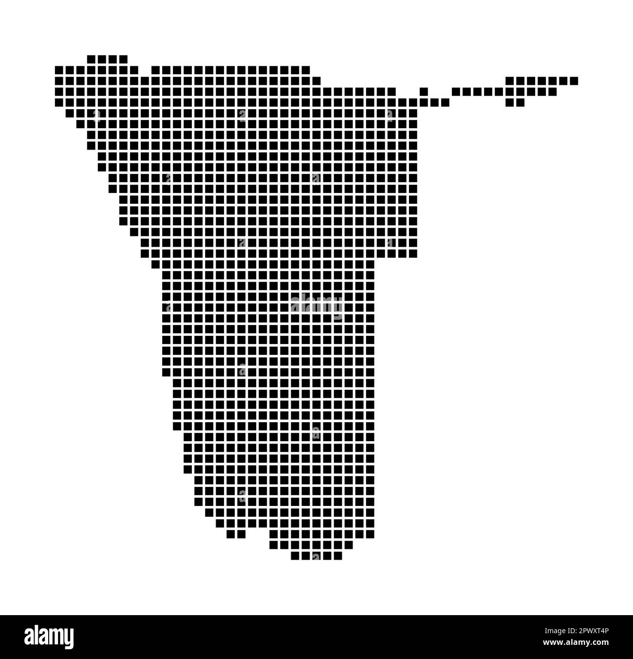 Namibia map. Map of Namibia in dotted style. Borders of the country filled with rectangles for ...