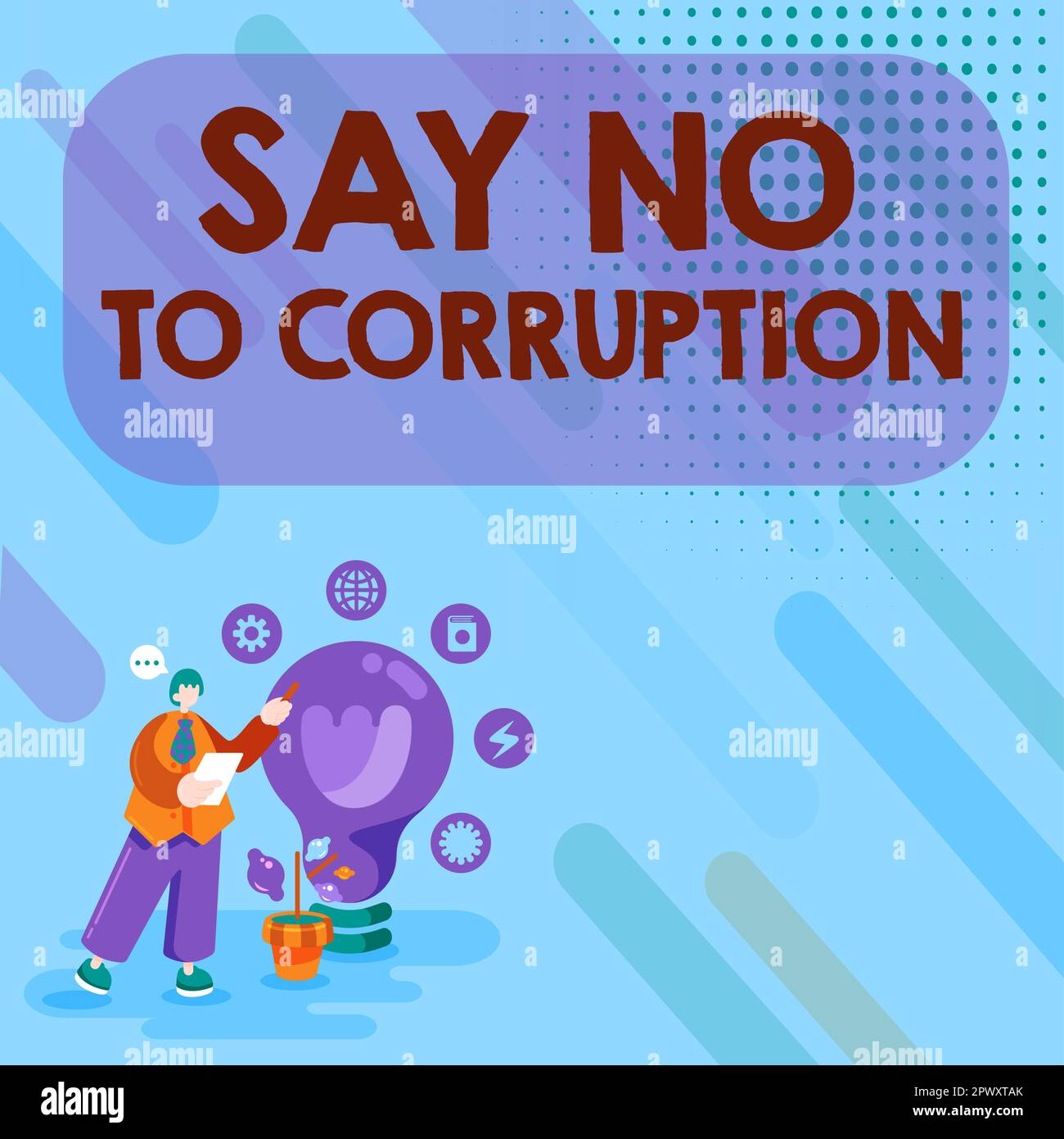 Sign displaying Say No To Corruption, Business approach Introducing ...