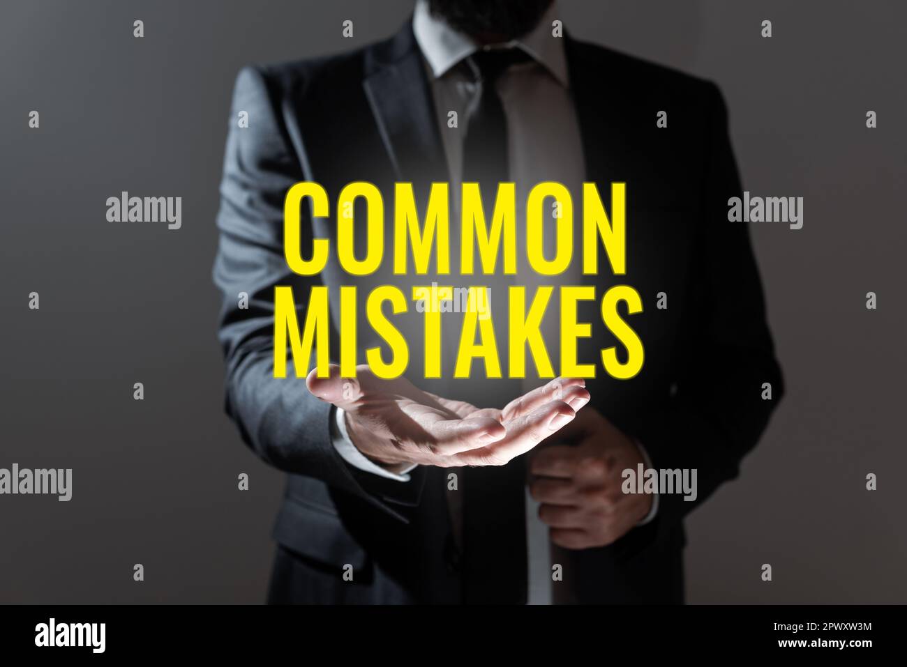 Text sign showing Common Mistakes, Business showcase actions that are ...