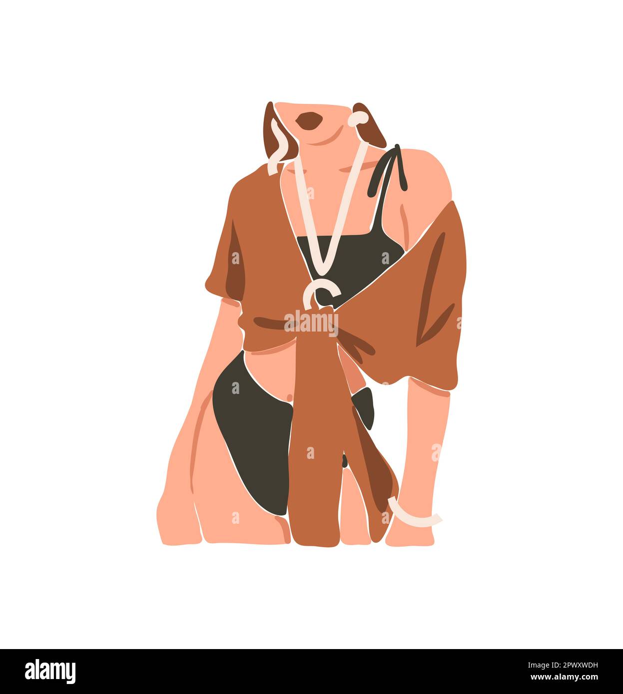 Hand drawn vector abstract stock flat graphic contemporary aesthetic fashion illustration with ...