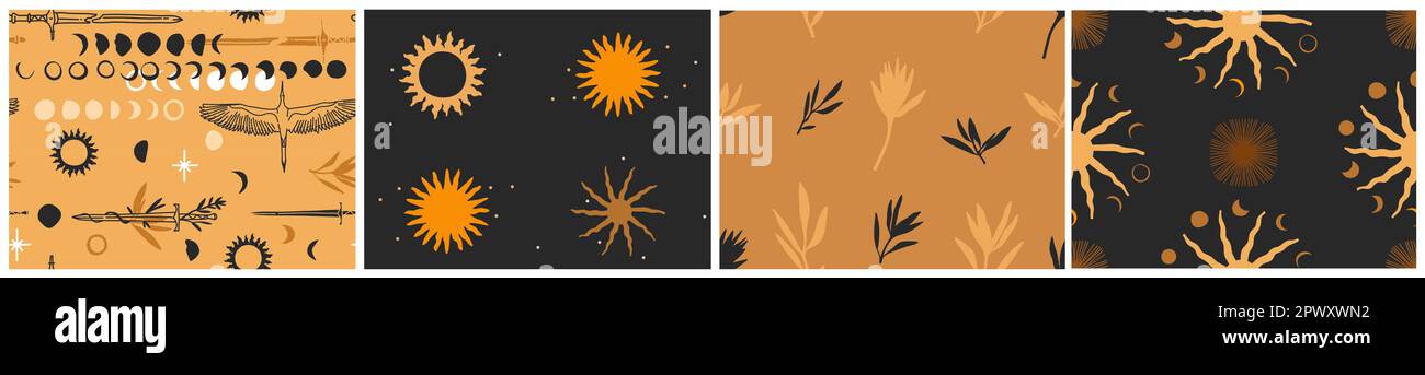 Hand drawn vector abstract flat stock graphic illustration seamless ...