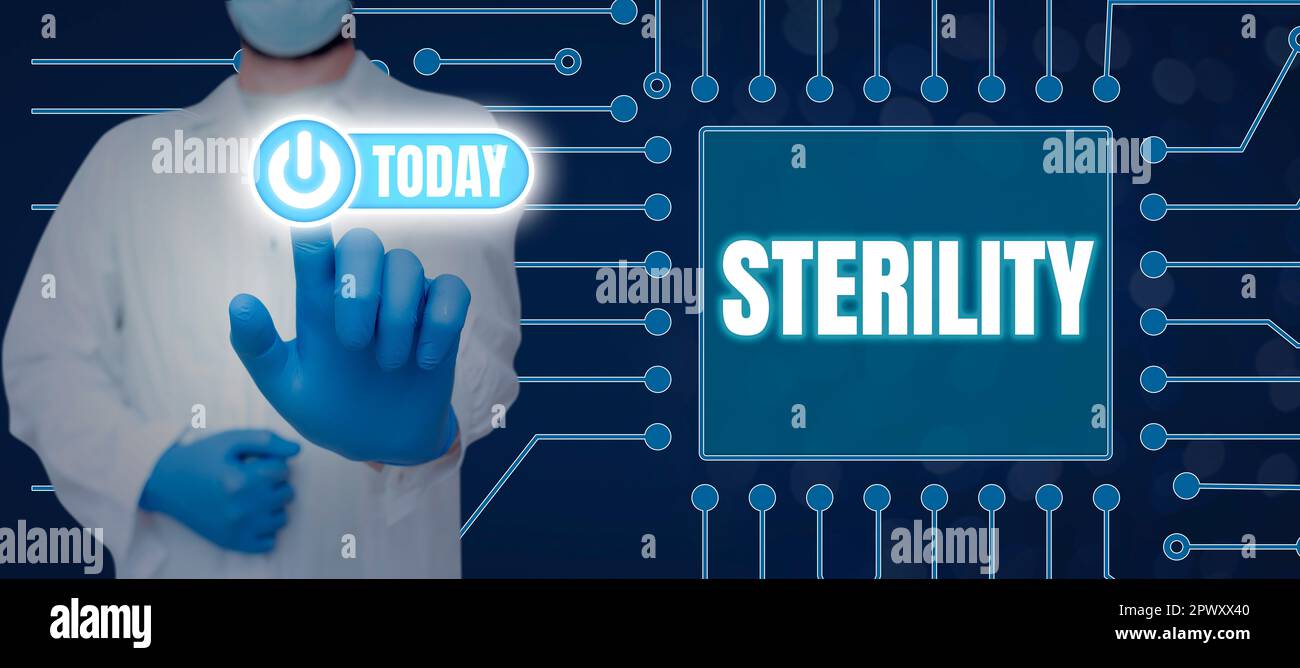 Hand writing sign Sterility, Business approach a condition of being ...