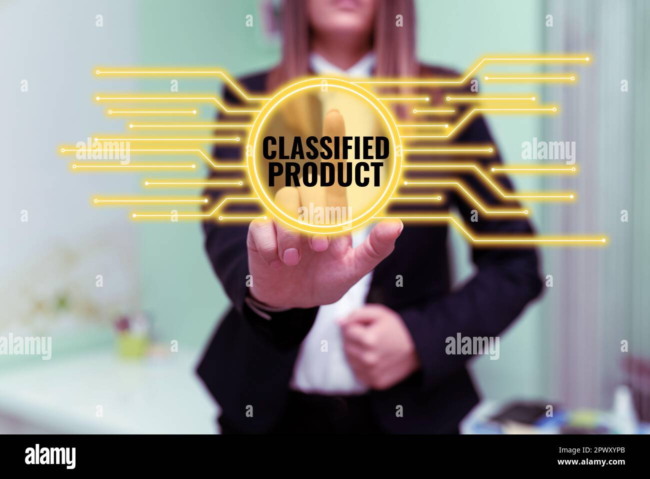 Sign displaying Classified Product, Internet Concept Sensitive Data Top Secret Unauthorized ...