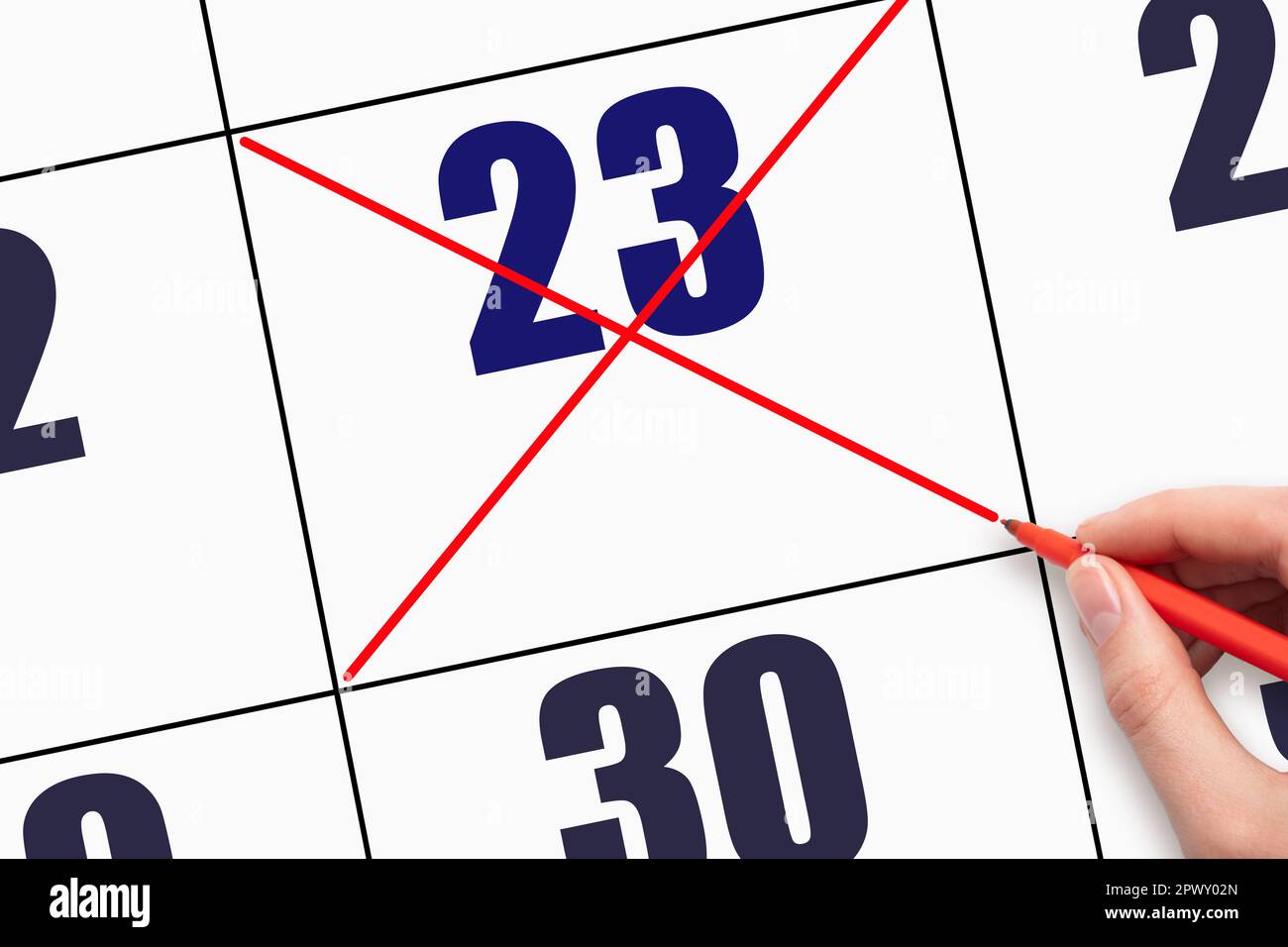 23rd day of the month. Hand writing text calendar date. Design layout ...