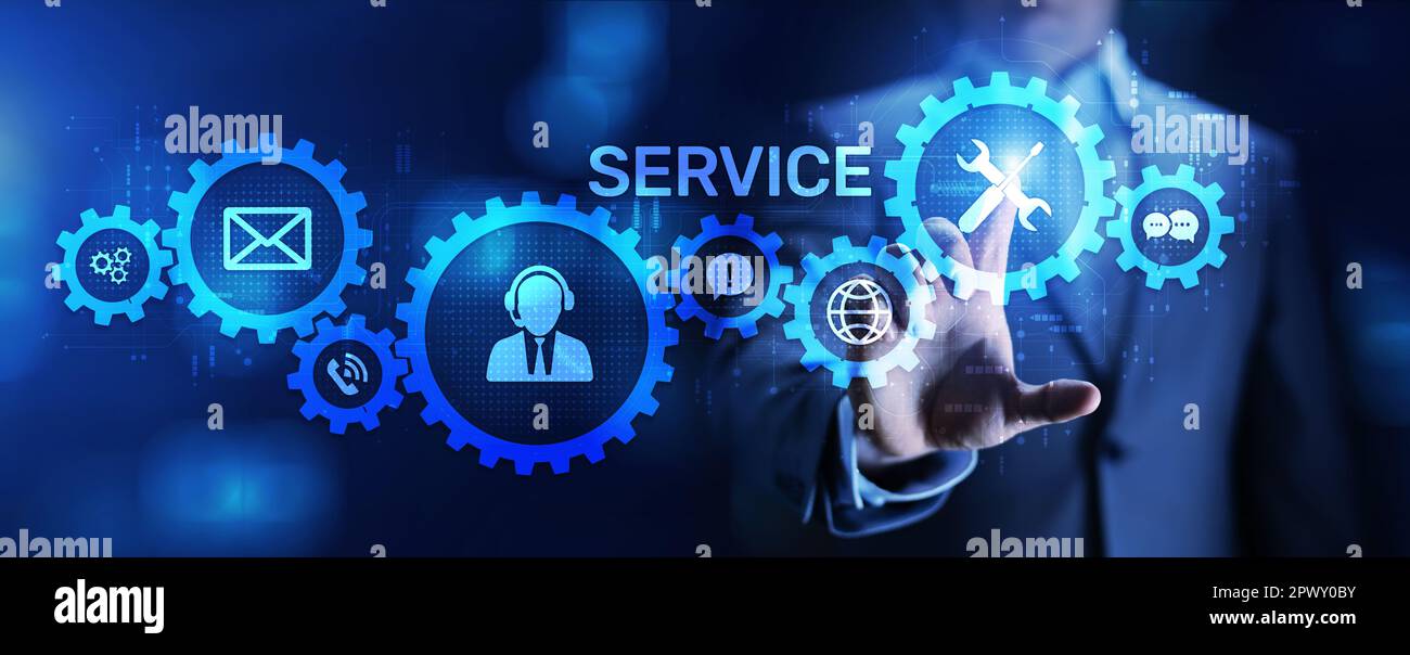 Services customer support business technology concept on screen Stock ...