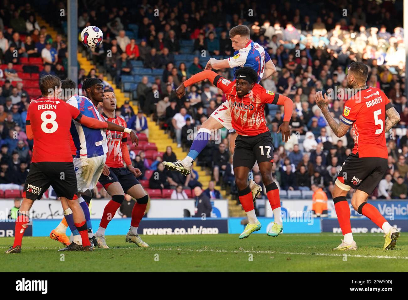 Blackburn Rovers’ Hayden Carter scores their sides first goal during ...