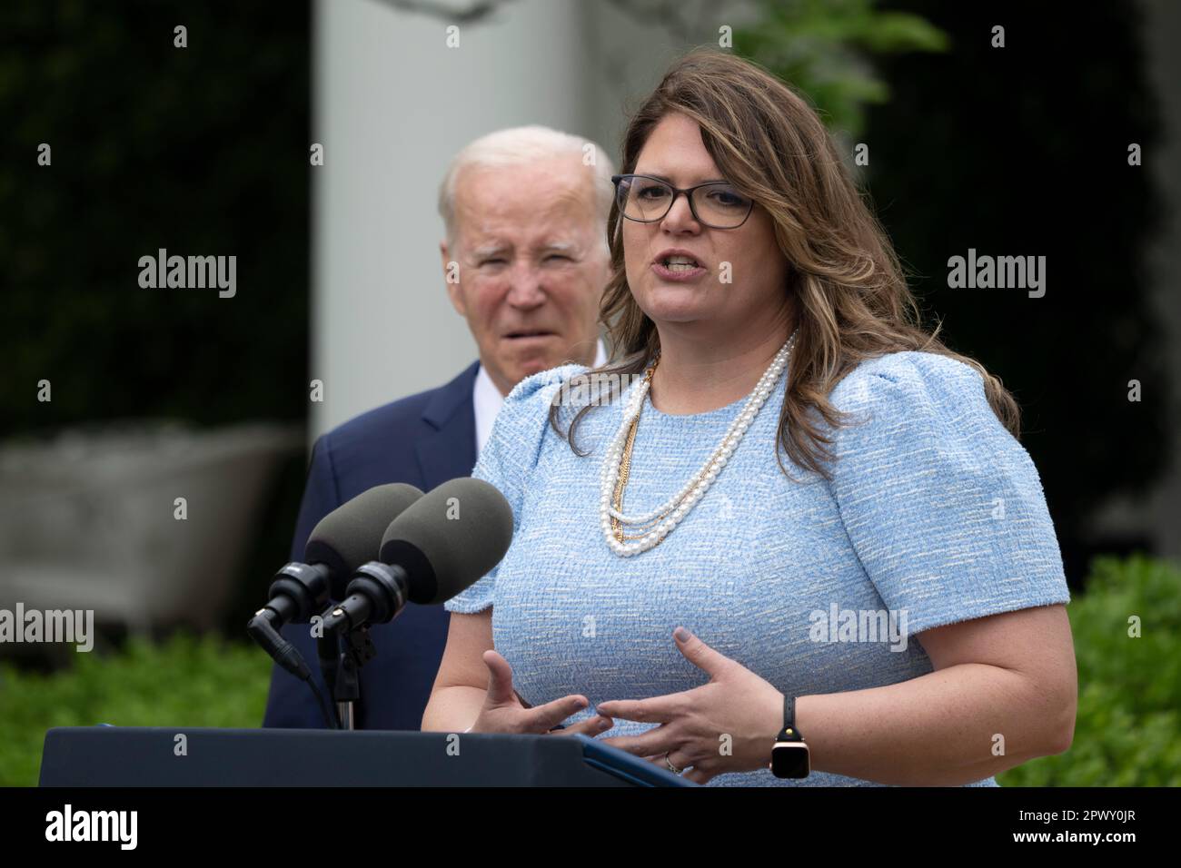 Jill Scarbro, CEO of Bright Futures Learning Services makes remarks on ...