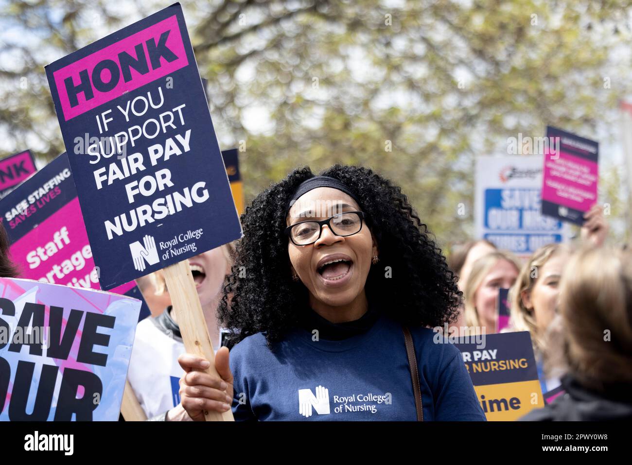 London, UK. 01st May, 2023. A nurse from the Royal College Nursing (RCN ...