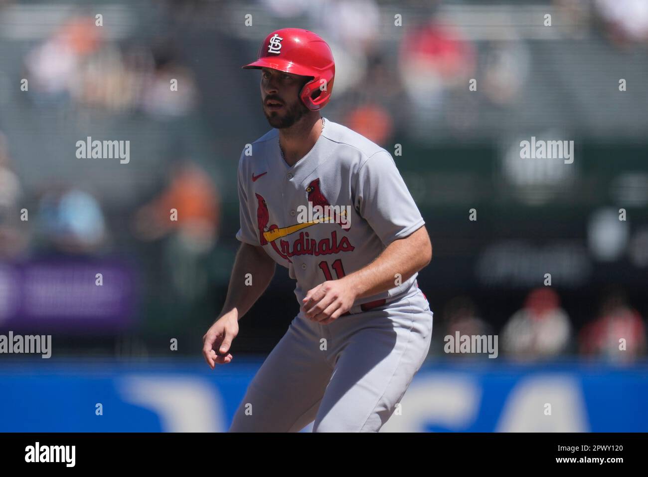 St. Louis Cardinals' Paul DeJong during a baseball game against the San ...