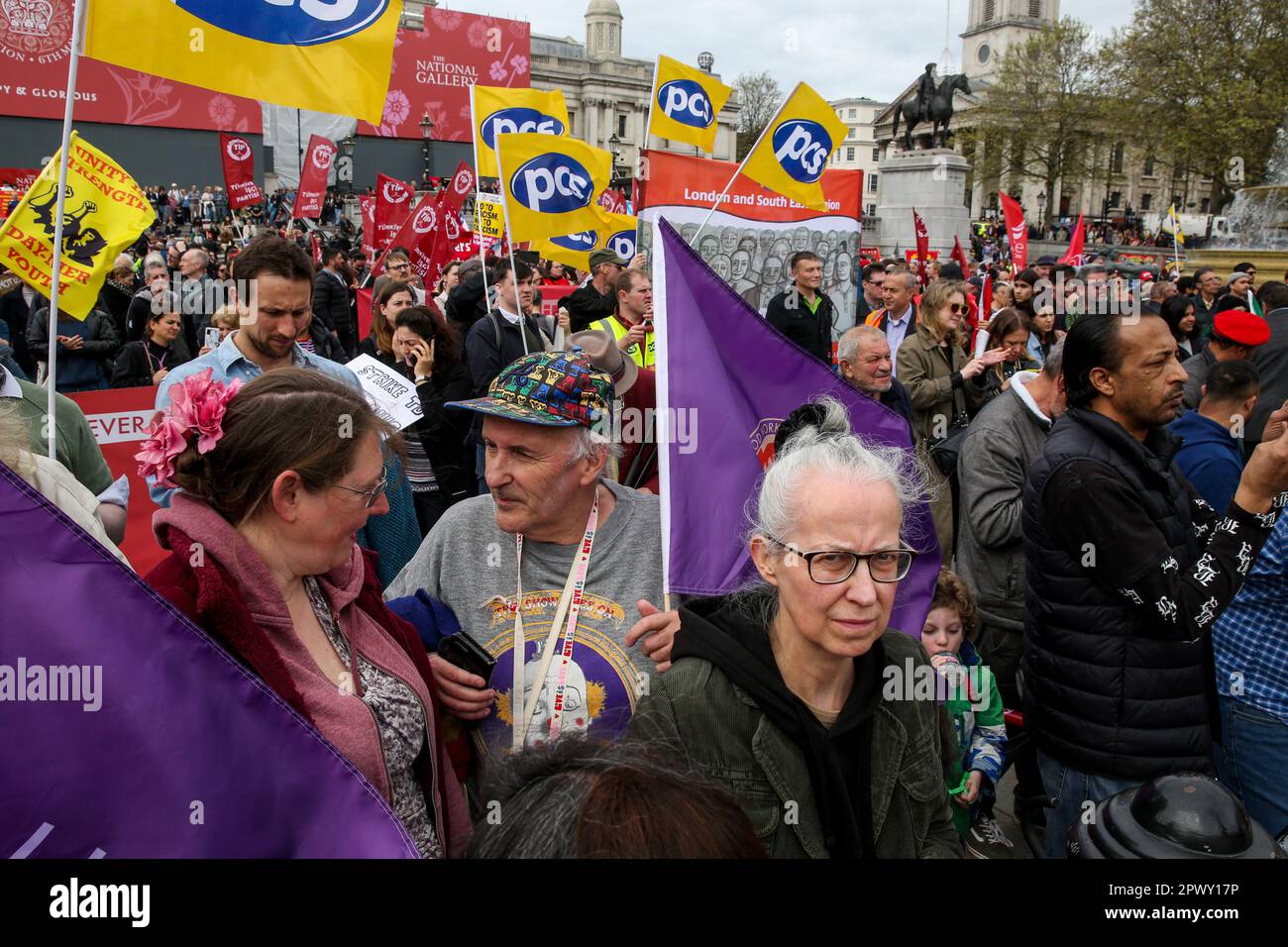 London, UK. 01st May, 2023. A crowd of workers attends the annual May ...