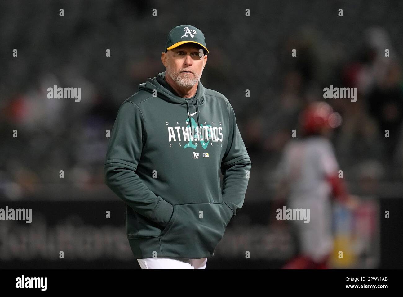 Oakland Athletics manager Mark Kotsay during a baseball game against ...