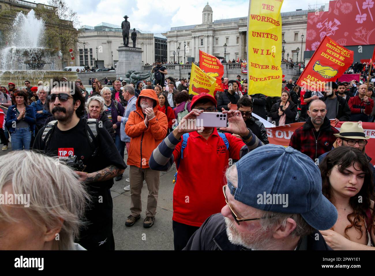 London, UK. 01st May, 2023. A crowd of workers attends the annual May ...