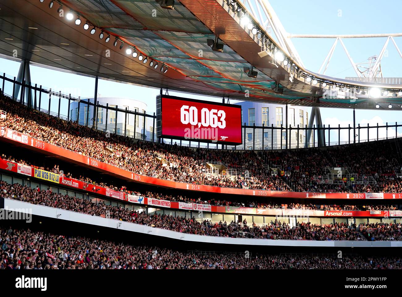 The crowd attendance is shown on screen during the UEFA Women's ...