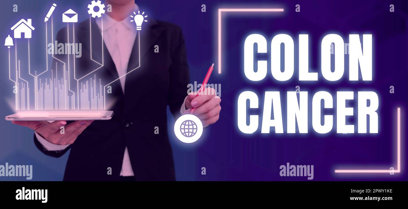 Writing displaying text Colon Cancer, Internet Concept Cancer that ...