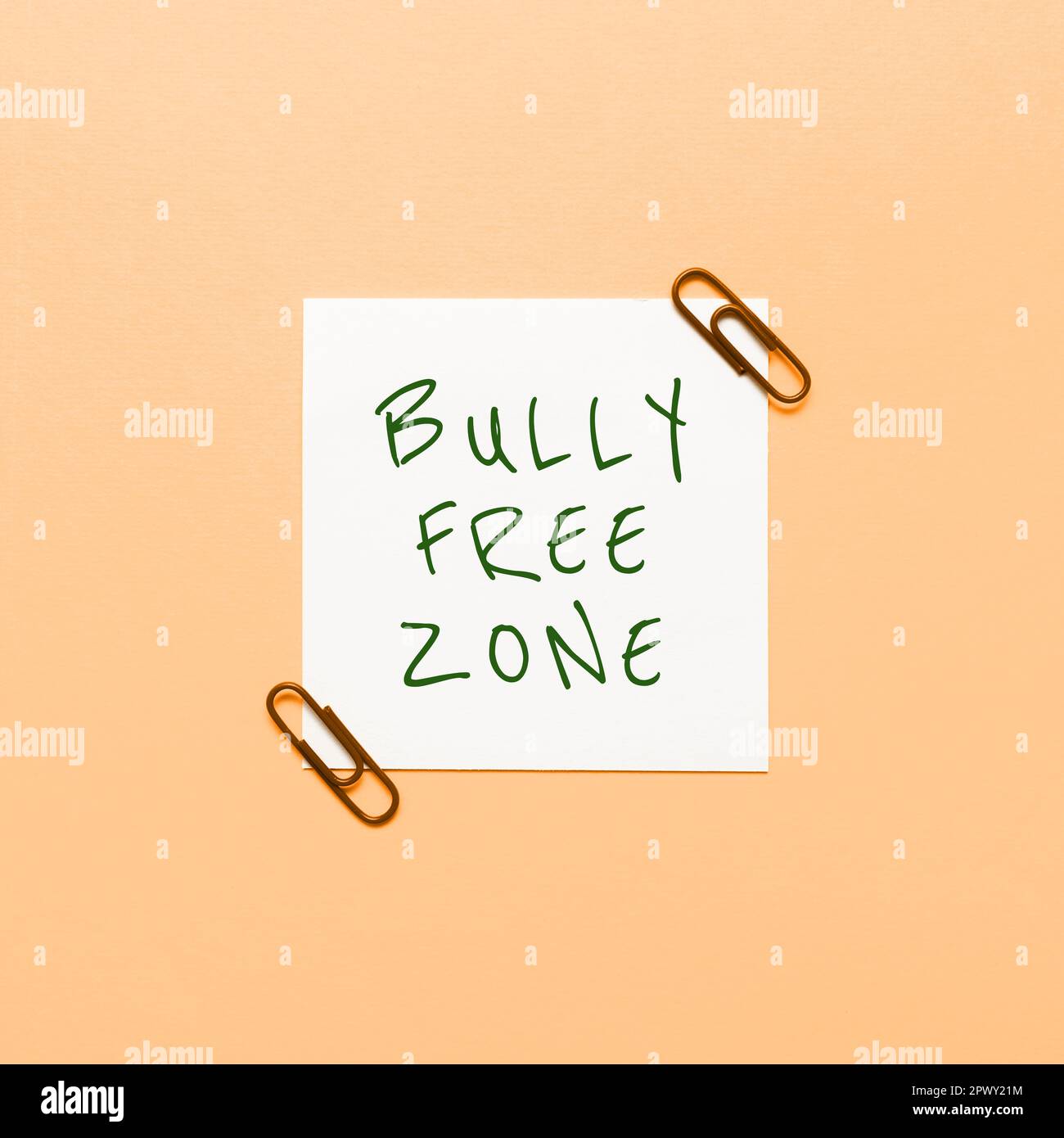 Text showing inspiration Bully Free Zone, Internet Concept Be ...