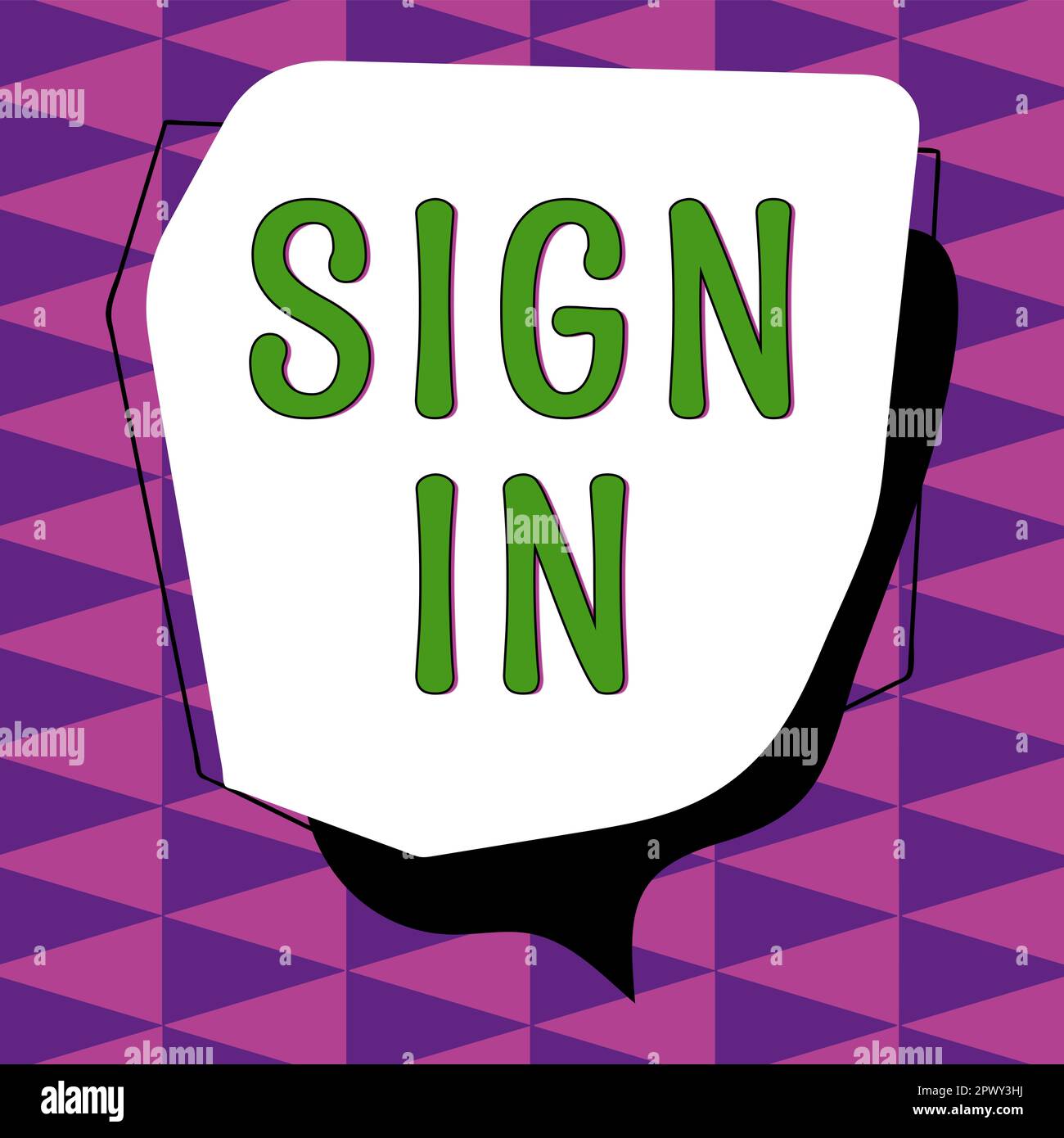 Writing displaying text Sign In, Concept meaning to write your name on ...