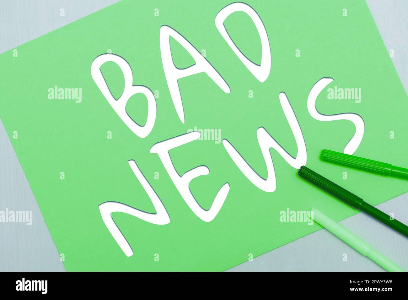 Hand writing sign Bad News, Word Written on unwelcome thing or person ...