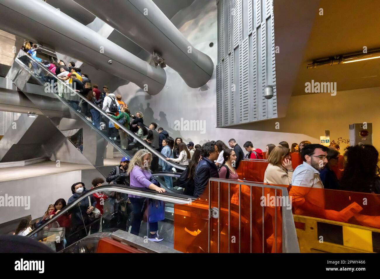 Naples, Italy - April 21, 2023: In the Garibaldi station of the Metro ...