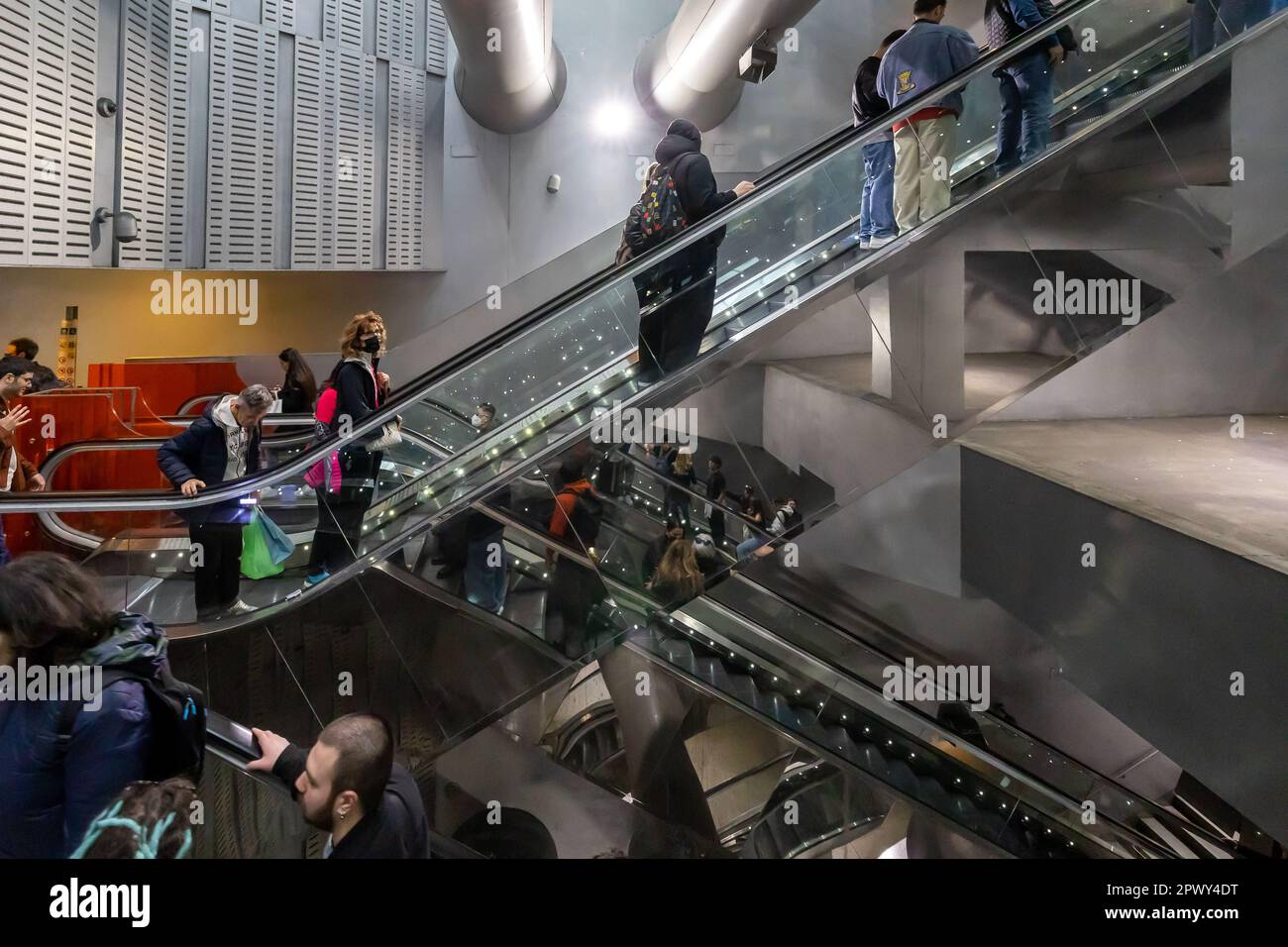 Naples, Italy - April 21, 2023: In the Garibaldi station of the Metro ...
