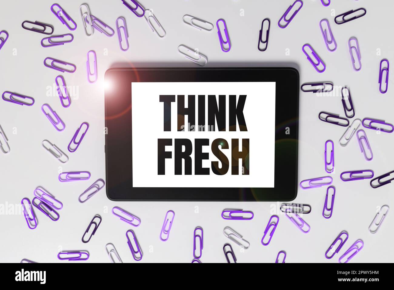 Text showing inspiration Think Fresh, Business overview Thinking on ...