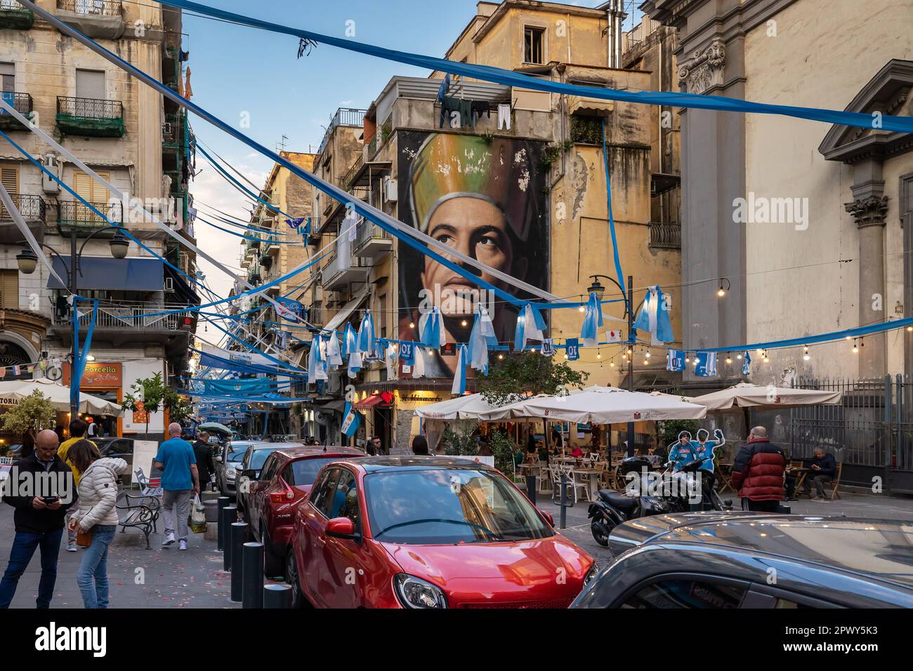 Naples, Italy - April 21, 2023: In the historical center of the city ...