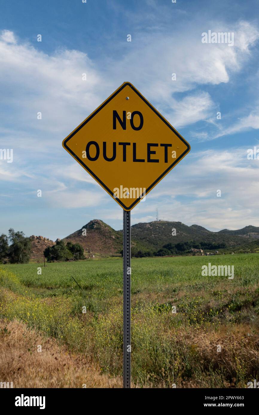 A no outlet road side traffic sign Stock Photo - Alamy