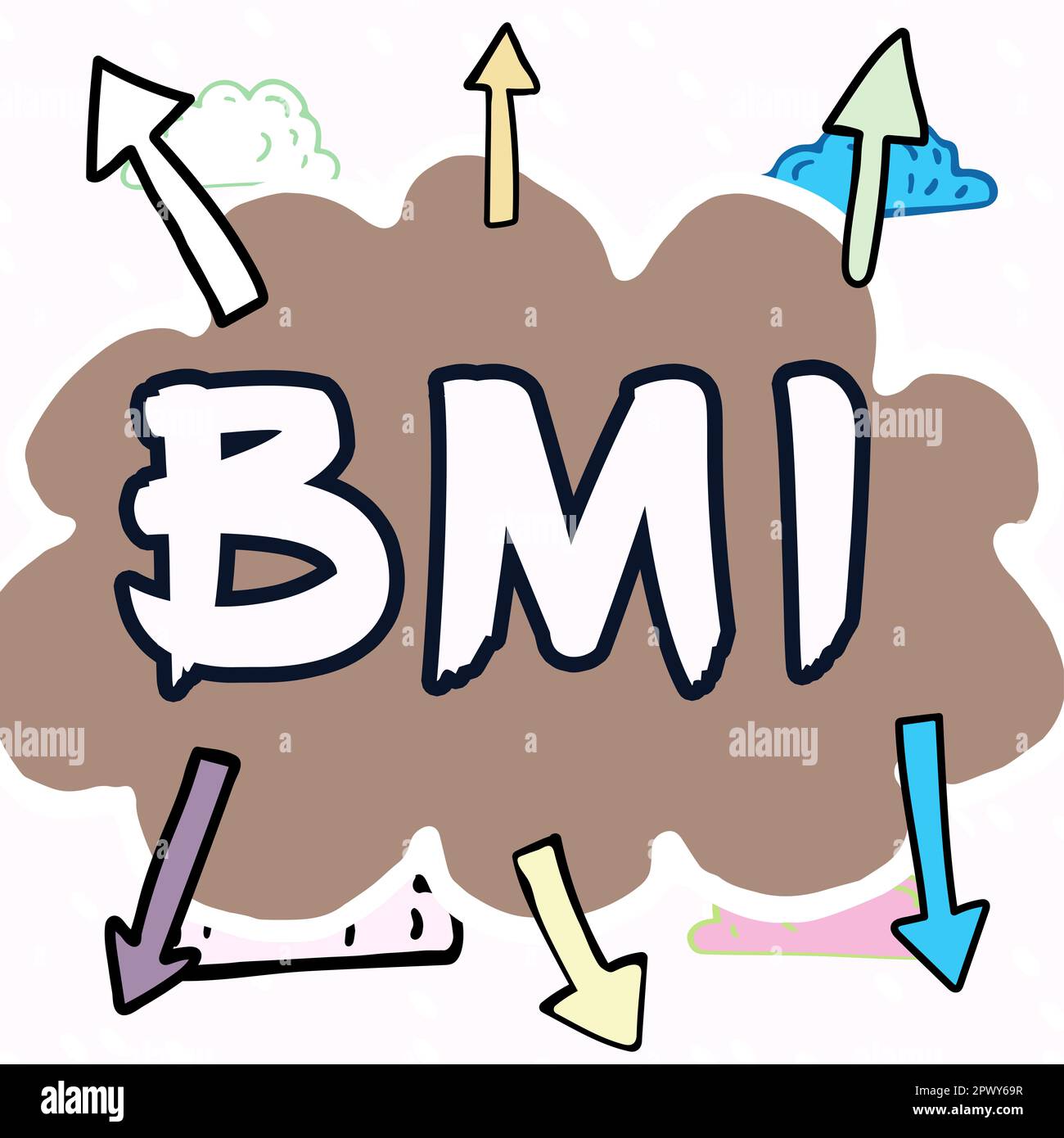 Text caption presenting Bmi, Conceptual photo Method of estimating body ...