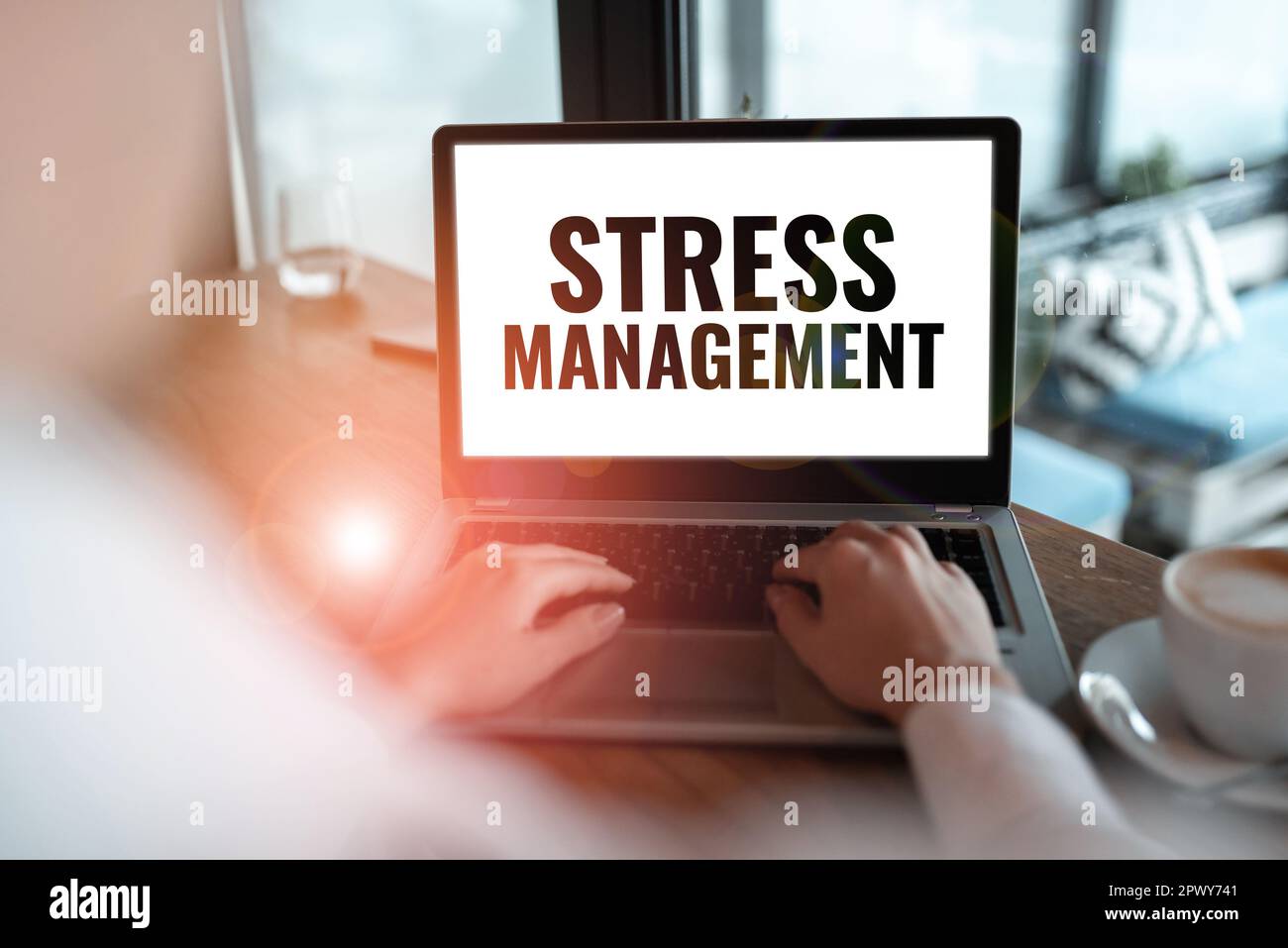 Text caption presenting Stress Management, Business idea learning ways ...
