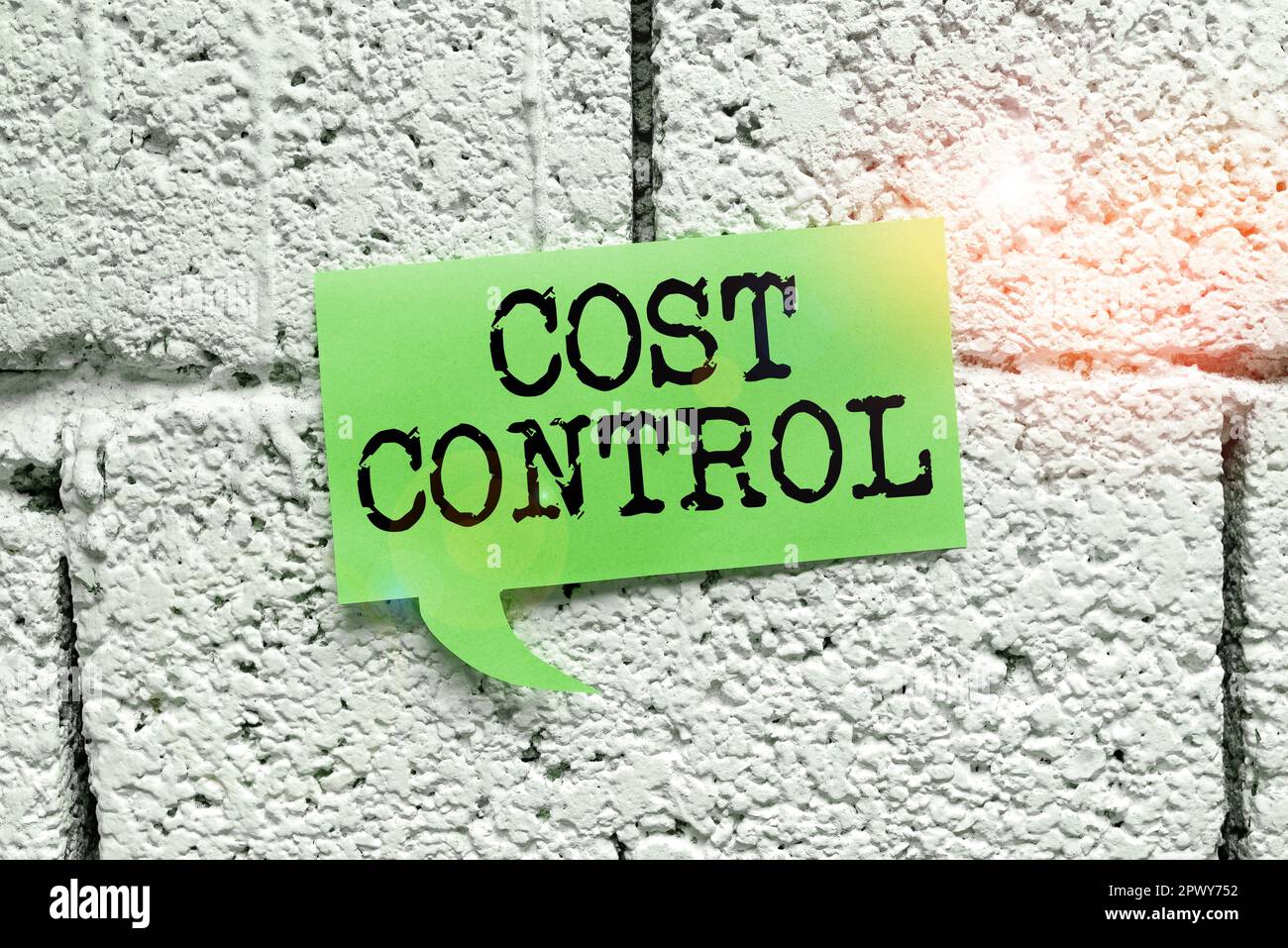 Text caption presenting Cost Control, Conceptual photo practice of ...