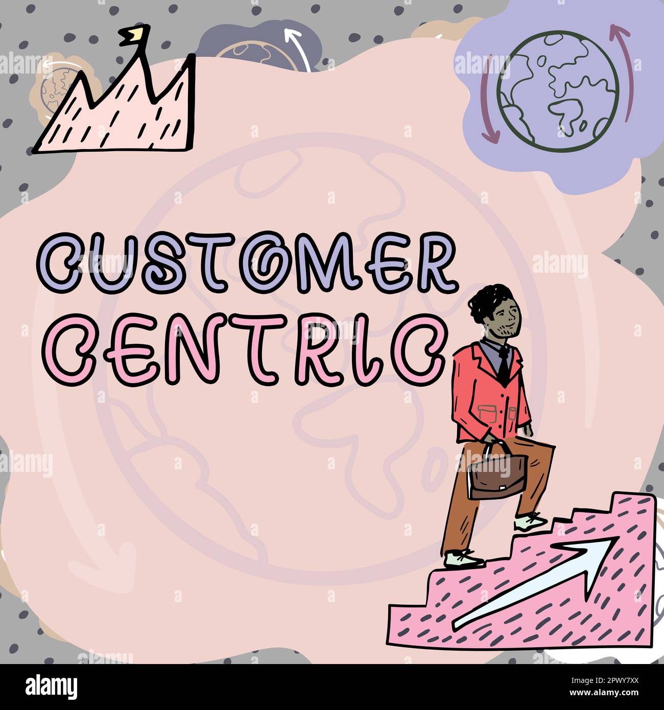 Text showing inspiration Customer Centric, Business approach process of ...