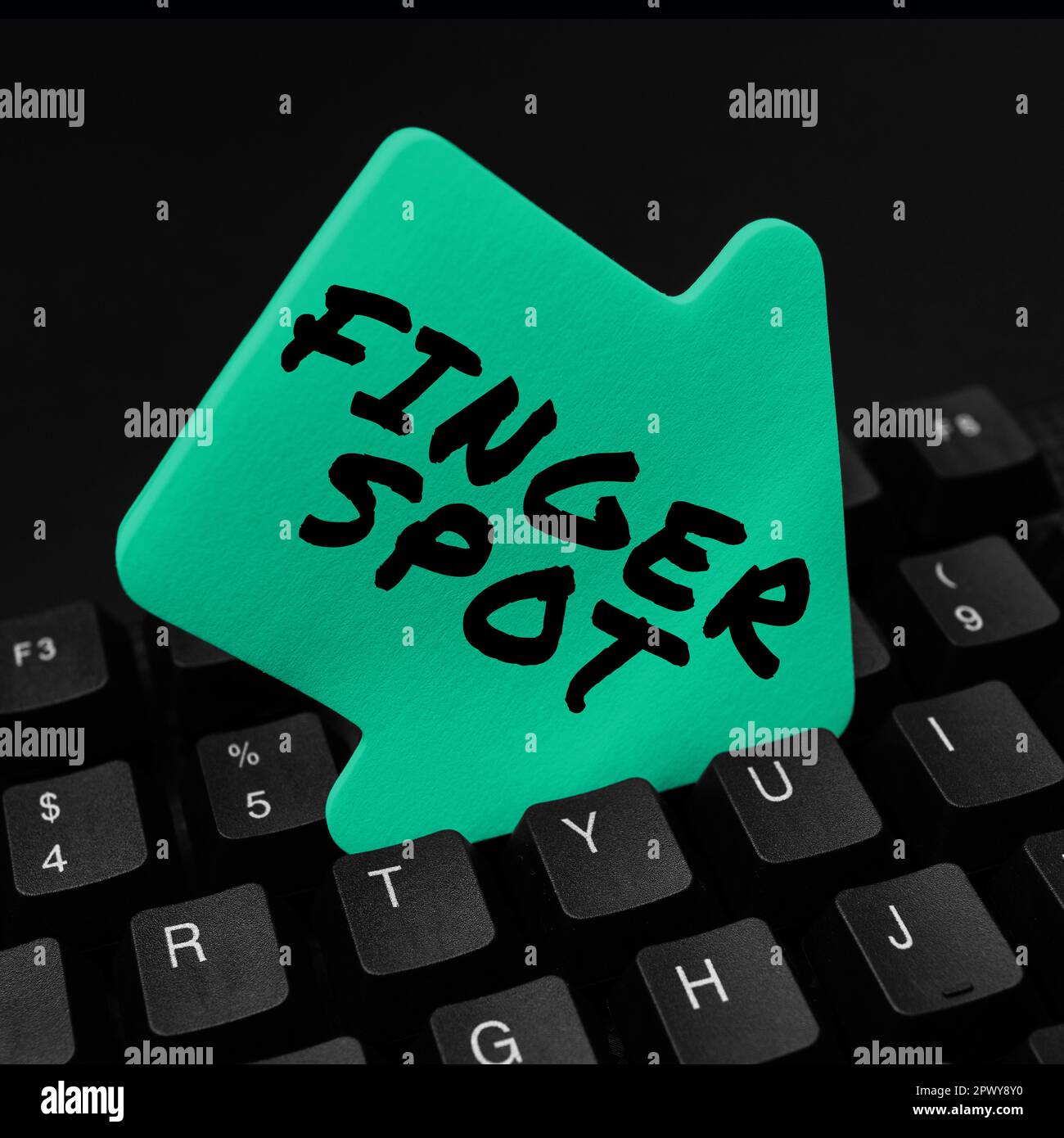 Text sign showing Finger Spot, Concept meaning Small fluid-filled ...