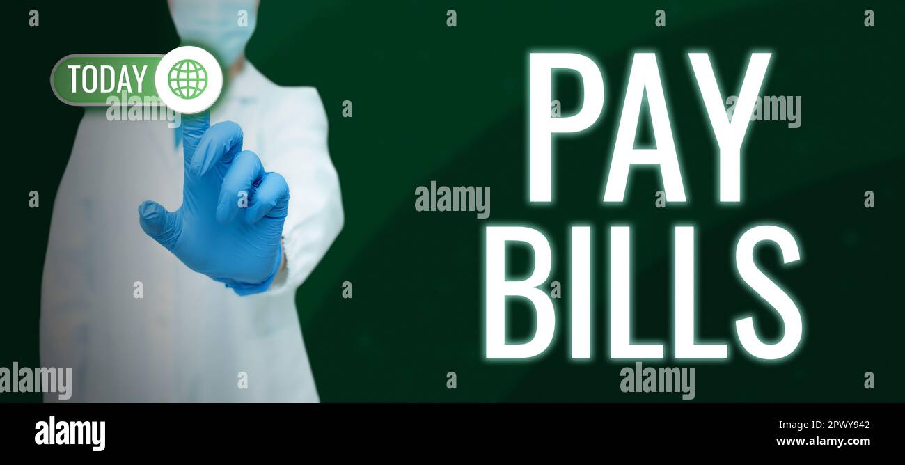 Text sign showing Pay Bills, Conceptual photo list of expenses to be ...