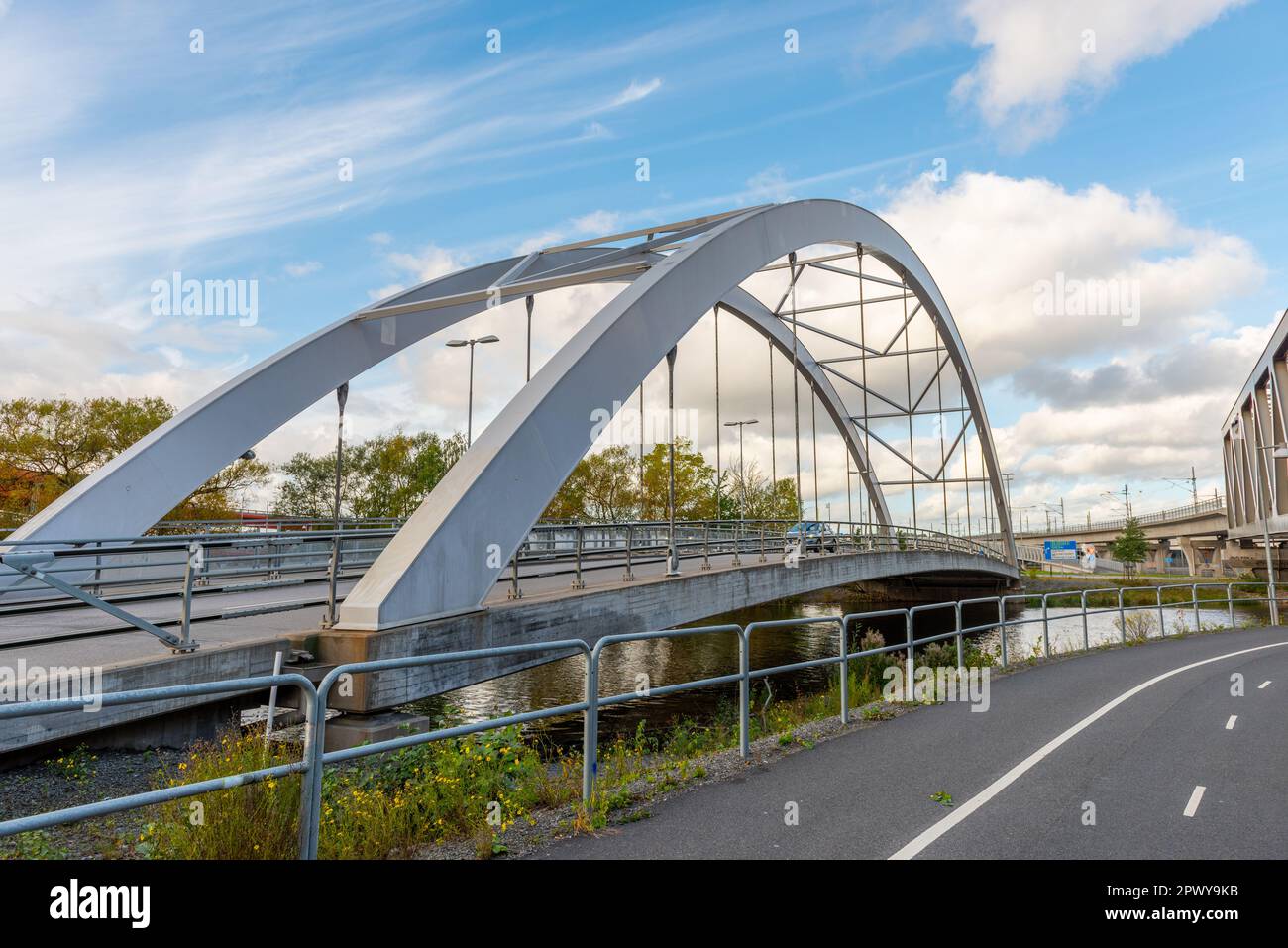 Tied arch steel road bridge hi-res stock photography and images - Alamy