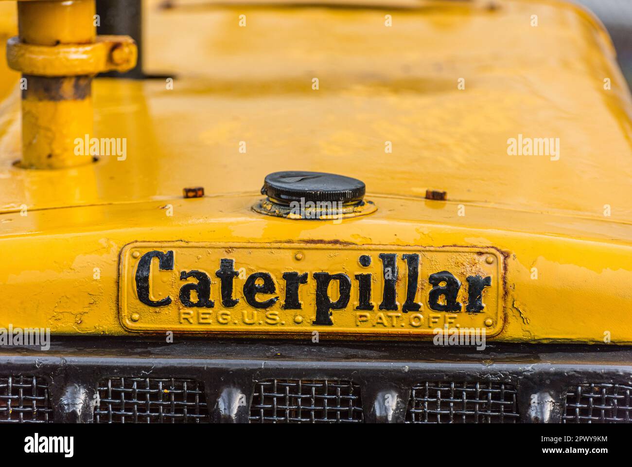 Gothenburg, Sweden - november 14 2020: Caterpillar logo on the hood of ...