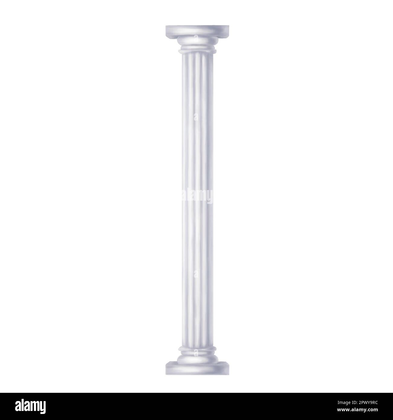Classic antique white marble column in Roman and Renaissance style ...