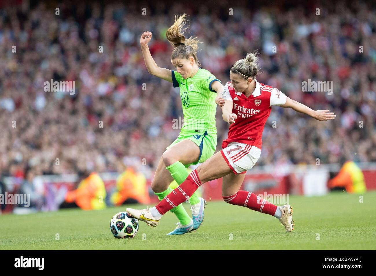 London, UK. 1st May, 2023. Steph Catley during the UEFA Women’s ...