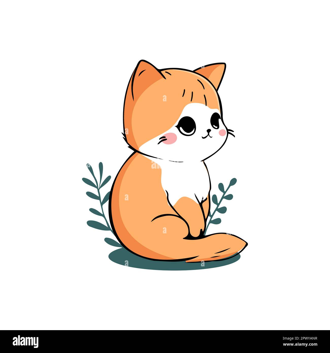 Cute cat in kawaii style. Vector illustration Stock Vector Image & Art ...