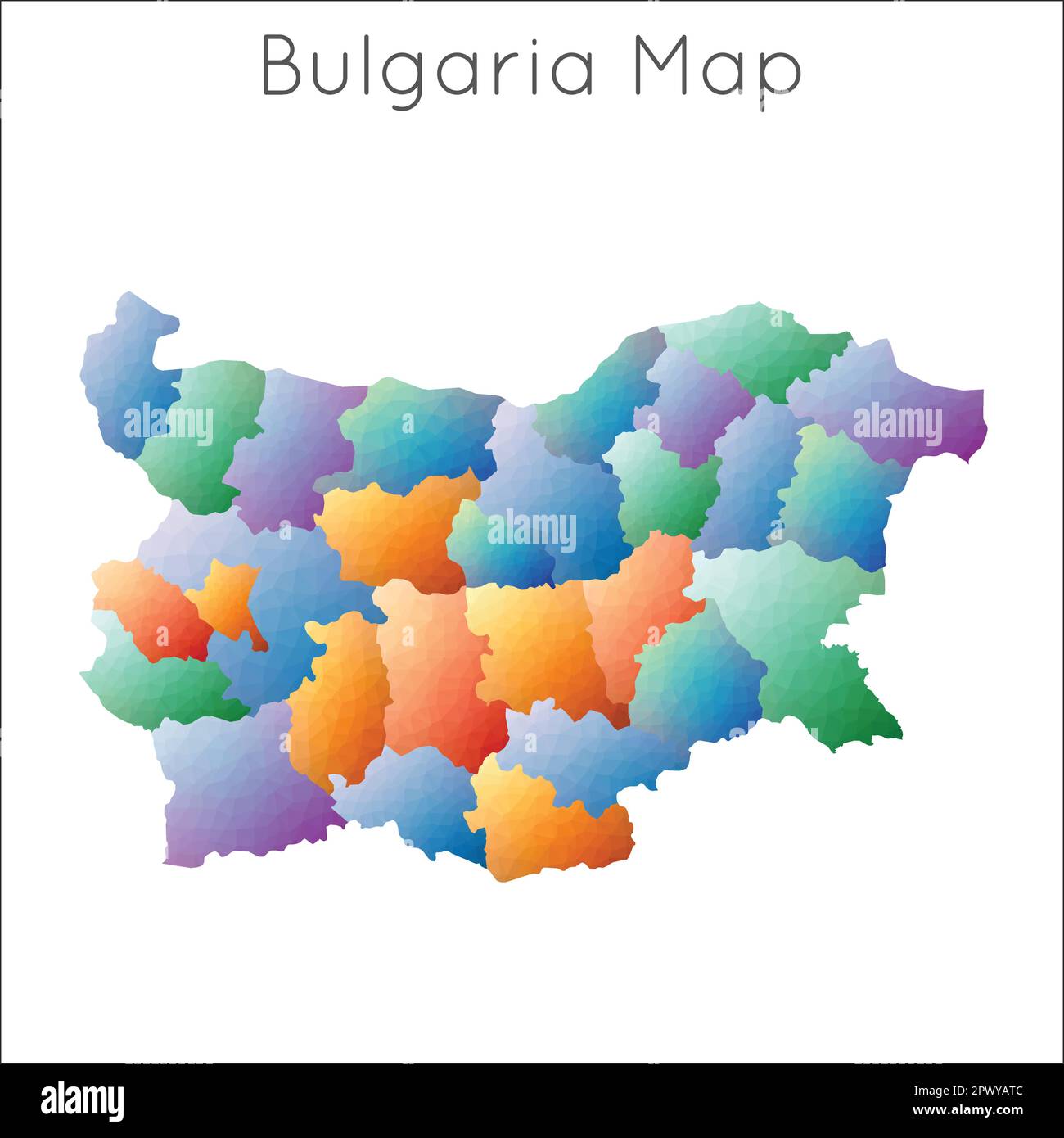 Low Poly map of Bulgaria. Bulgaria geometric polygonal, mosaic style map Stock Vector Image ...