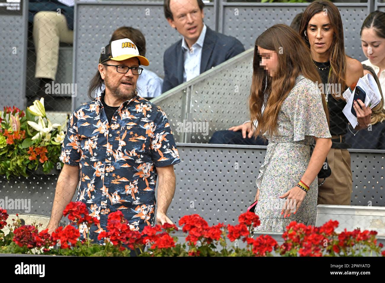 Santiago Segura and his daughter Calma attend the Mutua Madrid Opena ...