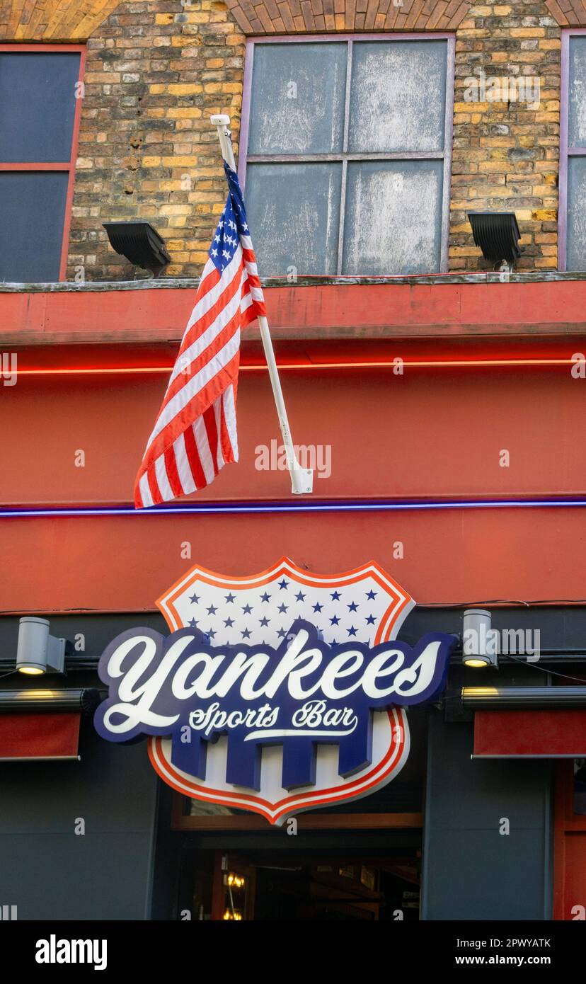 Yankees sport bar in Liverpool Stock Photo - Alamy