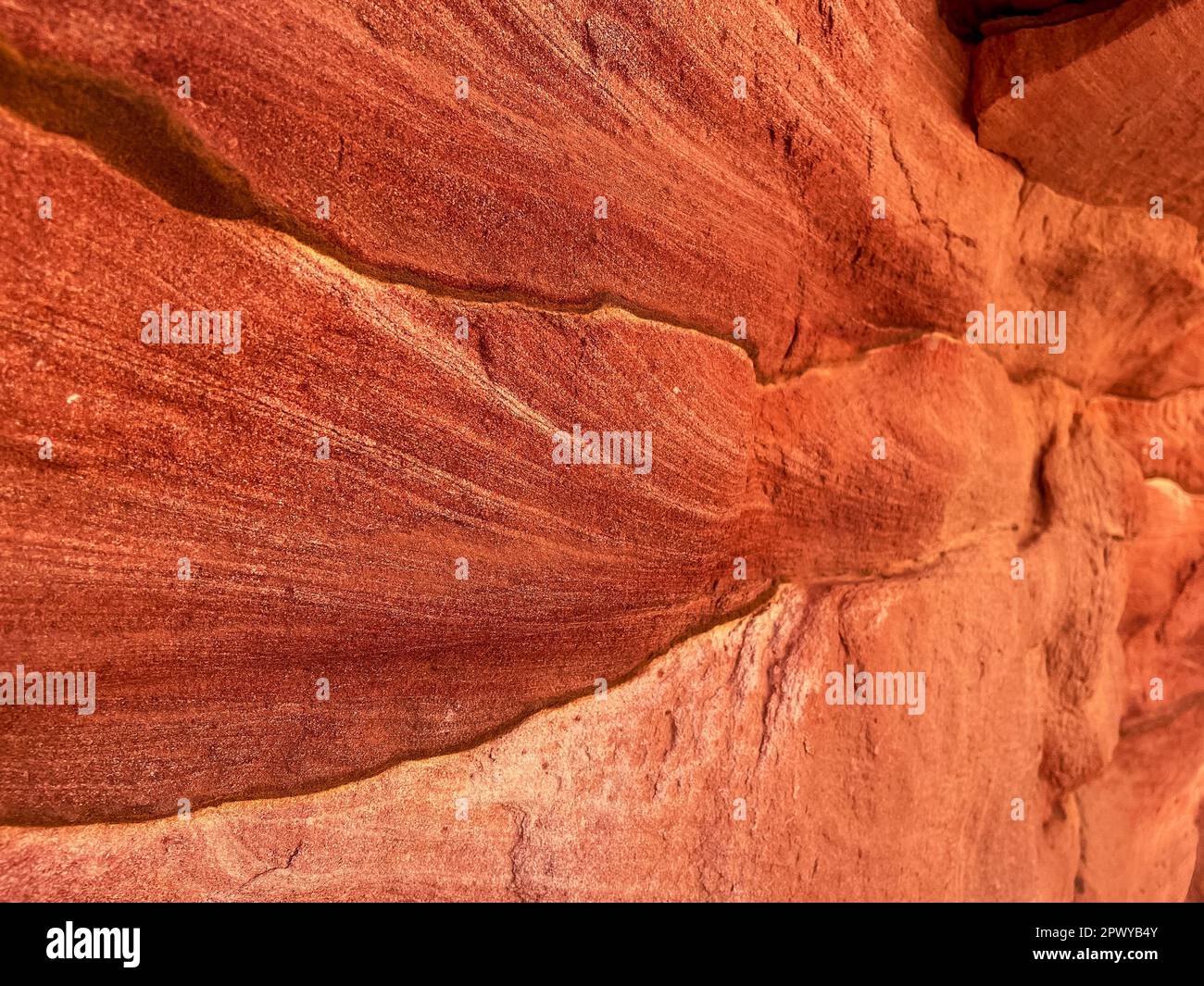 Stones and textures of the colored Red Salam Canyon, Egypt Stock Photo ...