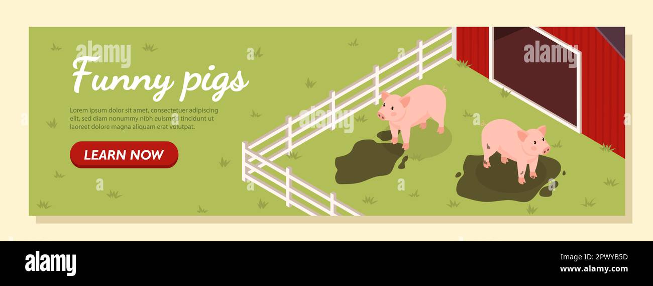 Funny pigs banner Stock Vector Image & Art - Alamy