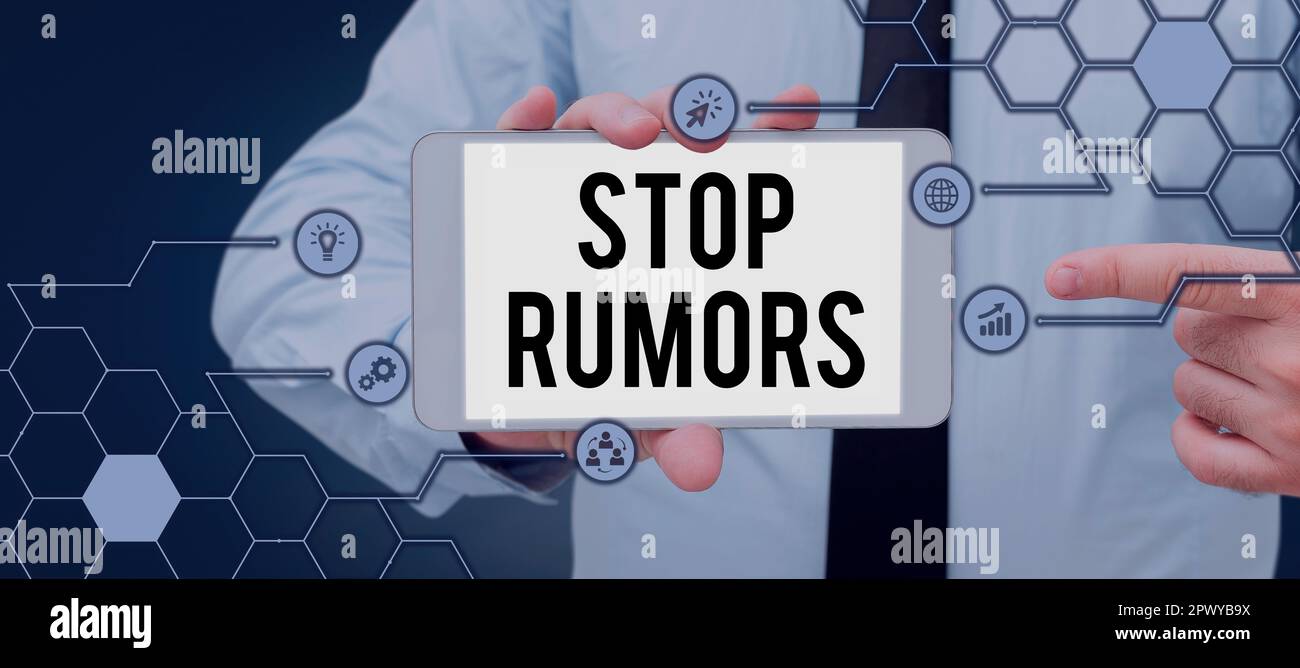 Inspiration showing sign Stop Rumors, Concept meaning put an end ...