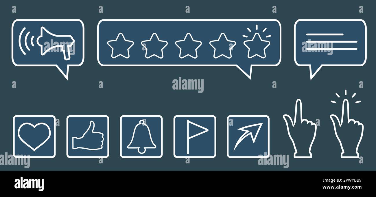 Vector label of customer feedback. Social media notification and ...